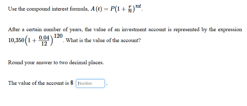 use the compound interest formula atpleft1fracrnrightn t after a certain number of years the ...