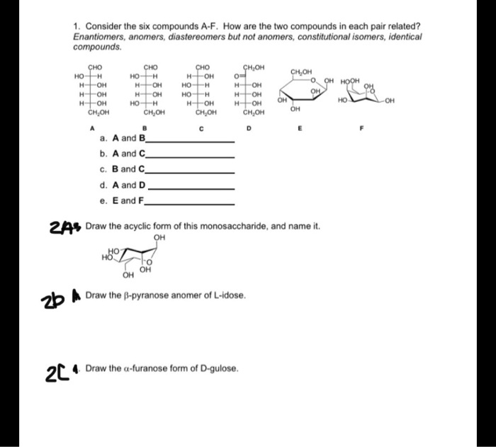SOLVED: Consider Ihe six compounds A-F How are the two compounds in ...