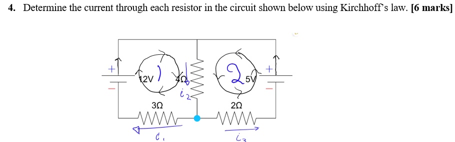 Solved Determine The Current Through Each Resistor In The Circuit