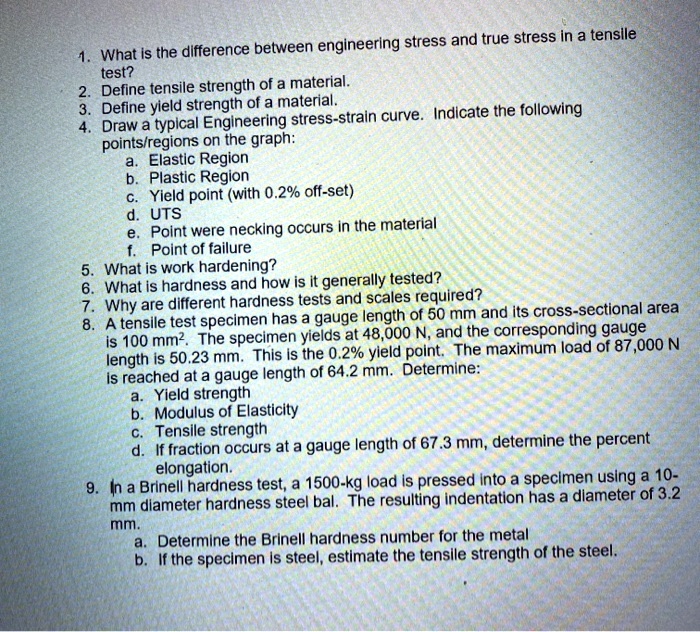 1. What is the difference between engineering stress and true stress in ...