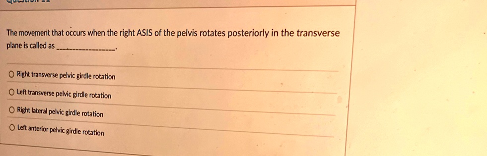 The movement that occurs when the right ASIS of the pelvis rotates ...