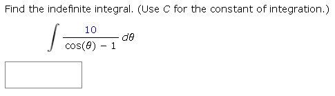 SOLVED: Find the indefinite integral, (Use C for the constant of ...