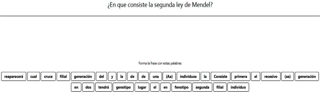 SOLVED: Forma la frase sobre en que consiste la segunda ley de Mendel ...