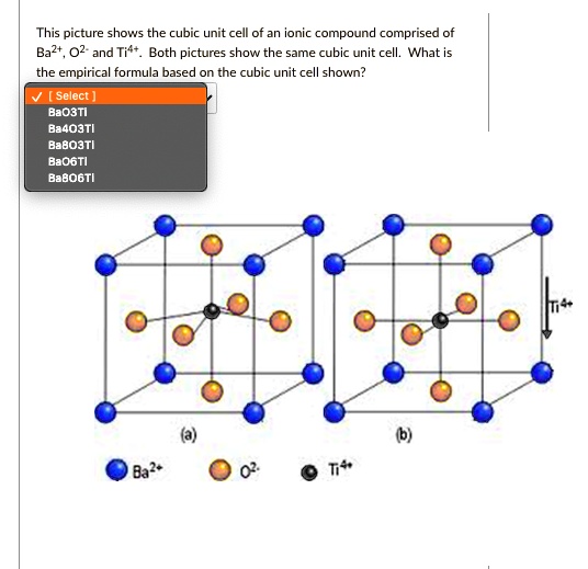 SOLVED: This picture shows the cubic unit cell of an ionic compound ...