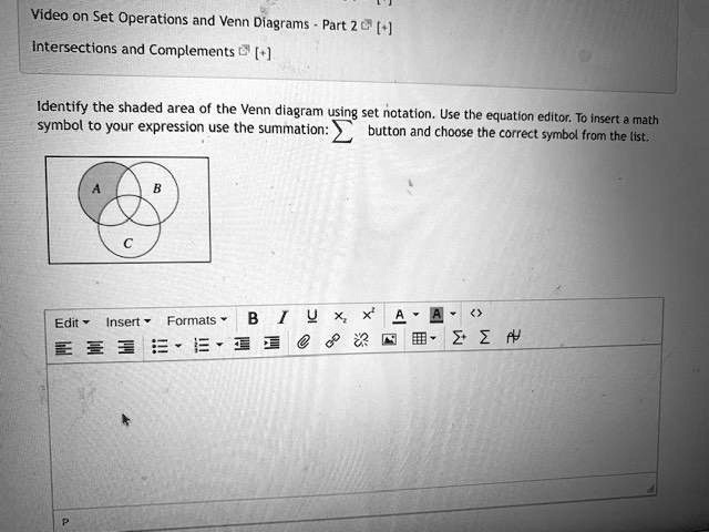 SOLVED: Video on Set Operations and Venn Diagrams - Part 2 ... SOLVED: Video on Set Operations and Venn Diagrams - Part 2 ...