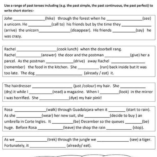 Use a range of past tenses including (e.g. the past simple, the past ...