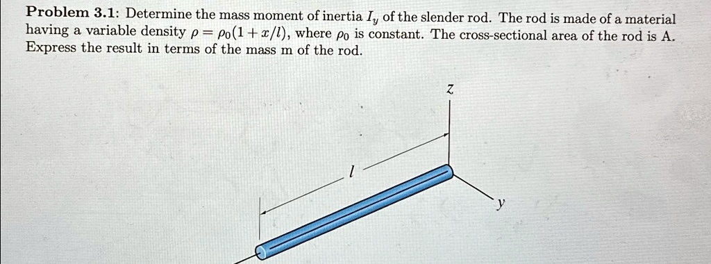 SOLVED: Problem 3.1: Determine the mass moment of inertia I(y) of the ...