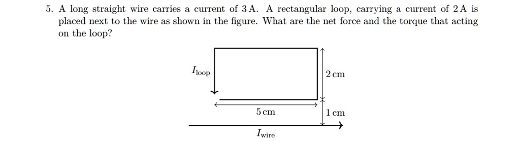 SOLVED: A long straight wire carries a current of 3A- A rectangular ...