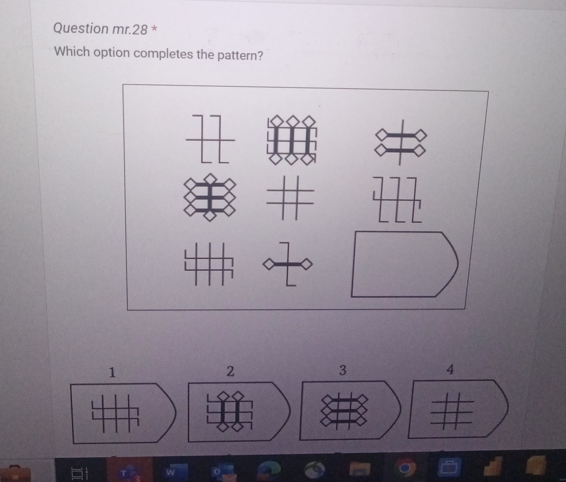 Question Mr 28 Which Option Completes The Pattern