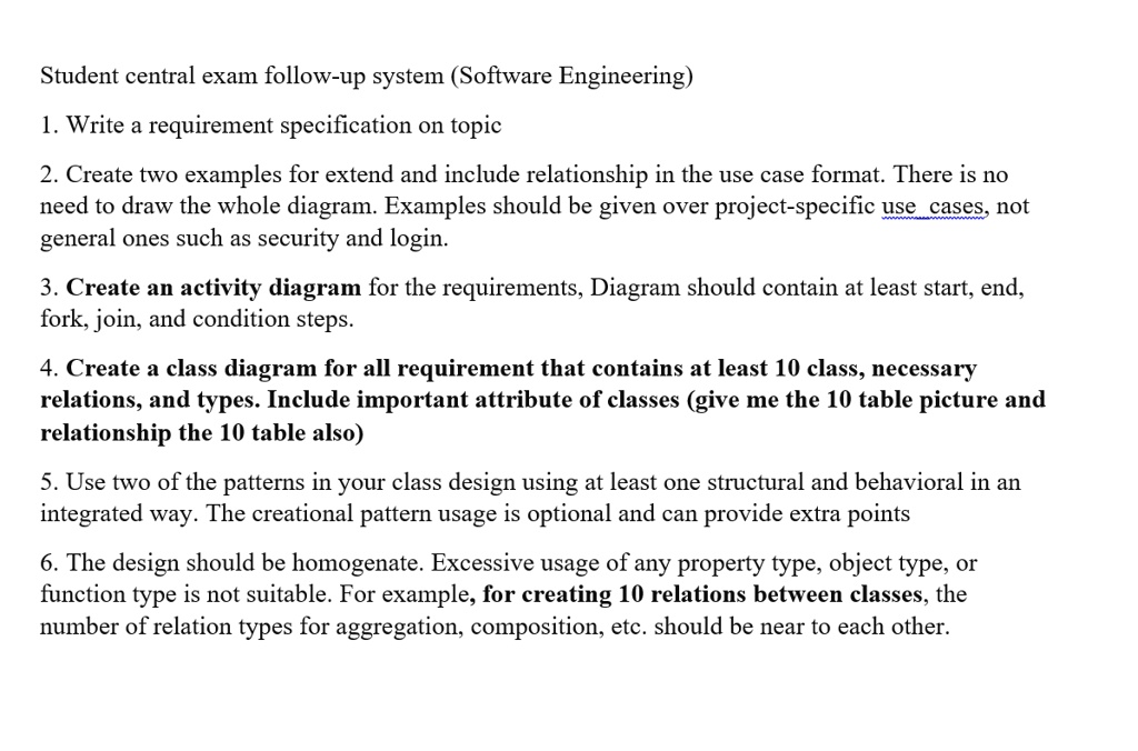 SOLVED: Texts: Student Central Exam Follow-up System (Software ...