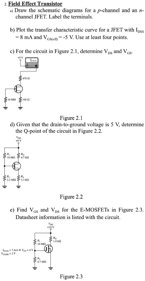 field effect transistor draw the schematic diagrams for p channel and channel jfet label the ...