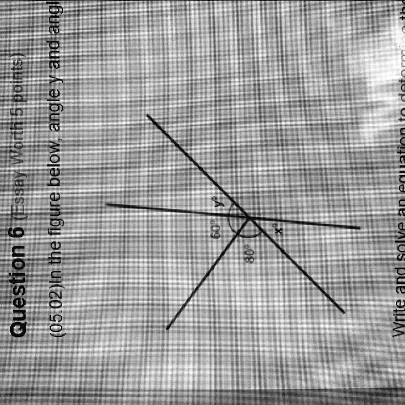 SOLVED: In the figure below, angle y and angle x form vertical angles ...