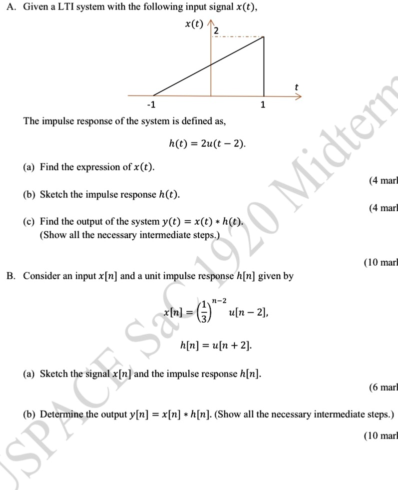 SOLVED: Answer me ASAP please. Given an LTI system with the following ...