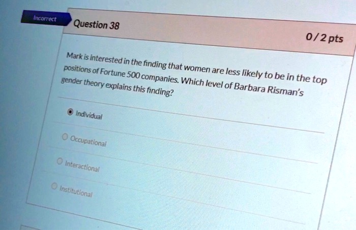 SOLVED: Mark is interested in the finding that women are less likely to ...