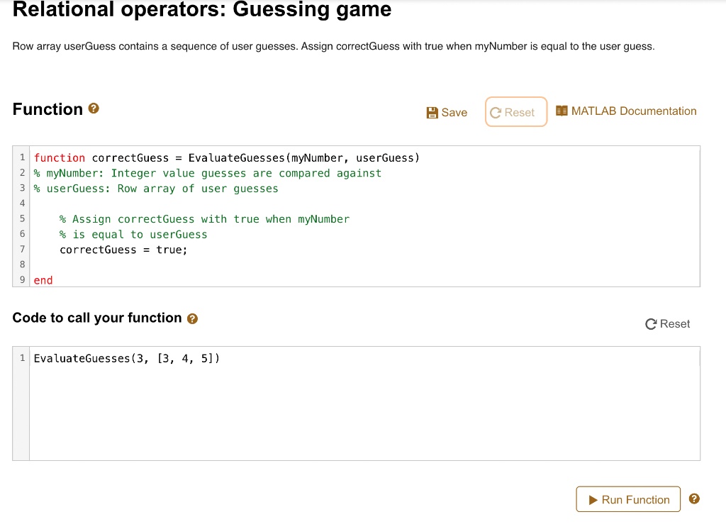 Relational Operators Guessing Game Row Array Userguess Contains Sequence Of User Guesses Assign 4922