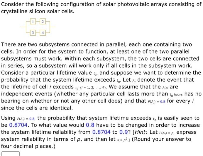 SOLVED Consider The Following Configuration Of Solar Photovoltaic Arrays Consisting Of 