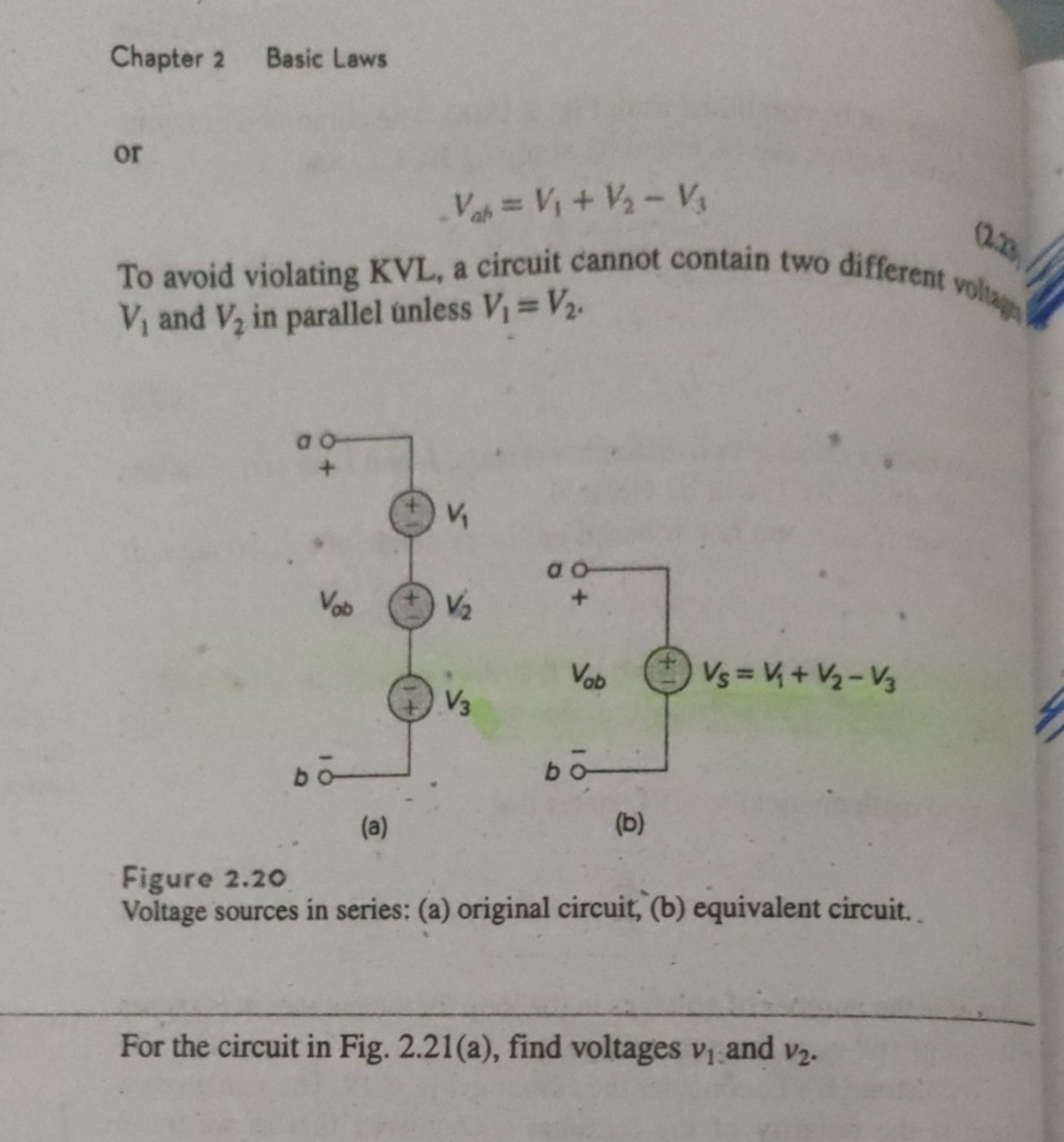 why is vab v1 v2 v3 which direction is the loop rotating when applying kirchhoffs voltage law ...