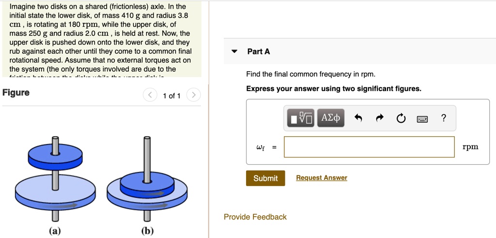 SOLVED: Imagine two disks on shared (frictionless) axle In the initial state the lower disk, of ...