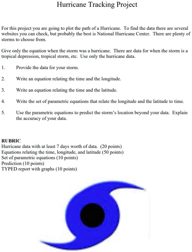 SOLVED: Hurricane Tracking Project For this project, you are going to ...