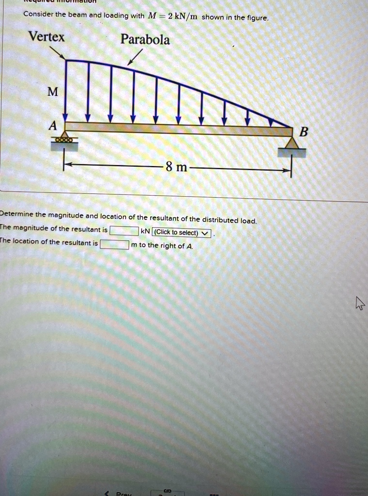 Consider the beam and loading with M = 2 kN/m shown in the figure ...