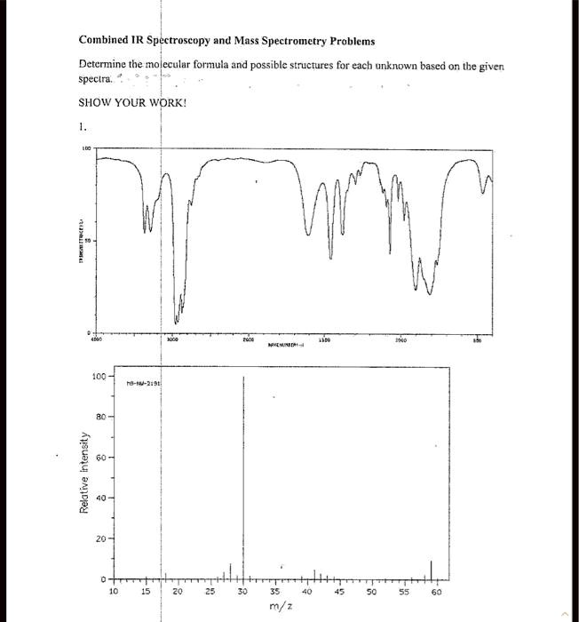 SOLVED: Combined IR Spectroscopy and Mass Spectrometry Problems ...