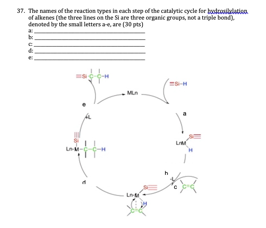 37. The names of the reaction types in each step of the catalytic cycle ...