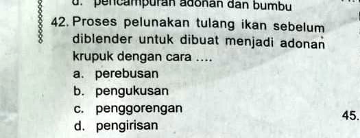 SOLVED: tolong yang bisa ini dong peticamnpuran auonan dan bumbu 42 ... SOLVED: tolong yang bisa ini dong peticamnpuran auonan dan bumbu 42 ...