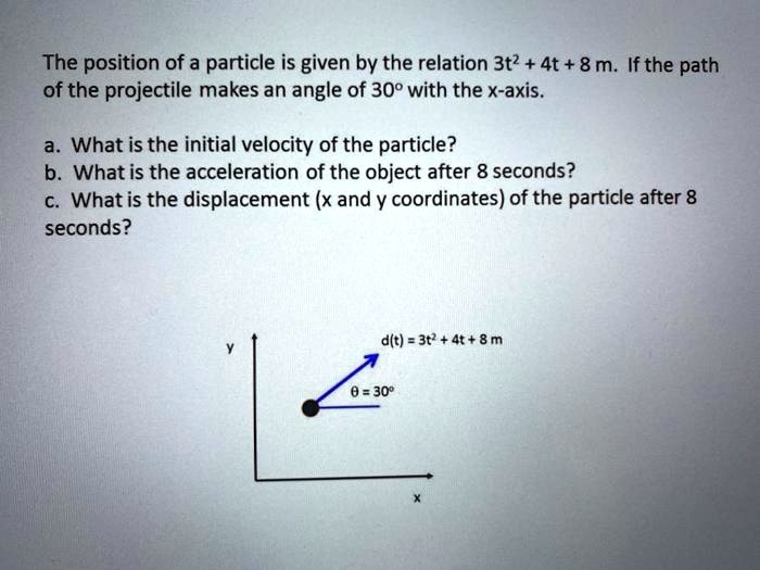 SOLVED: The position of a particle is given by the relation 3t2 + 4t + 8m. Ifthe path of the ...