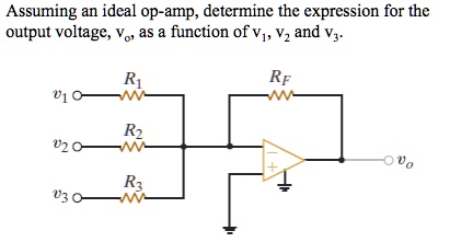Assuming an ideal op-amp, determine the expression for the output ...