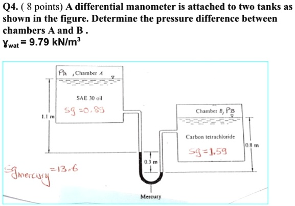 q48 points a differential manometer is attached to two tanks as shown in the figuredetermine the ...