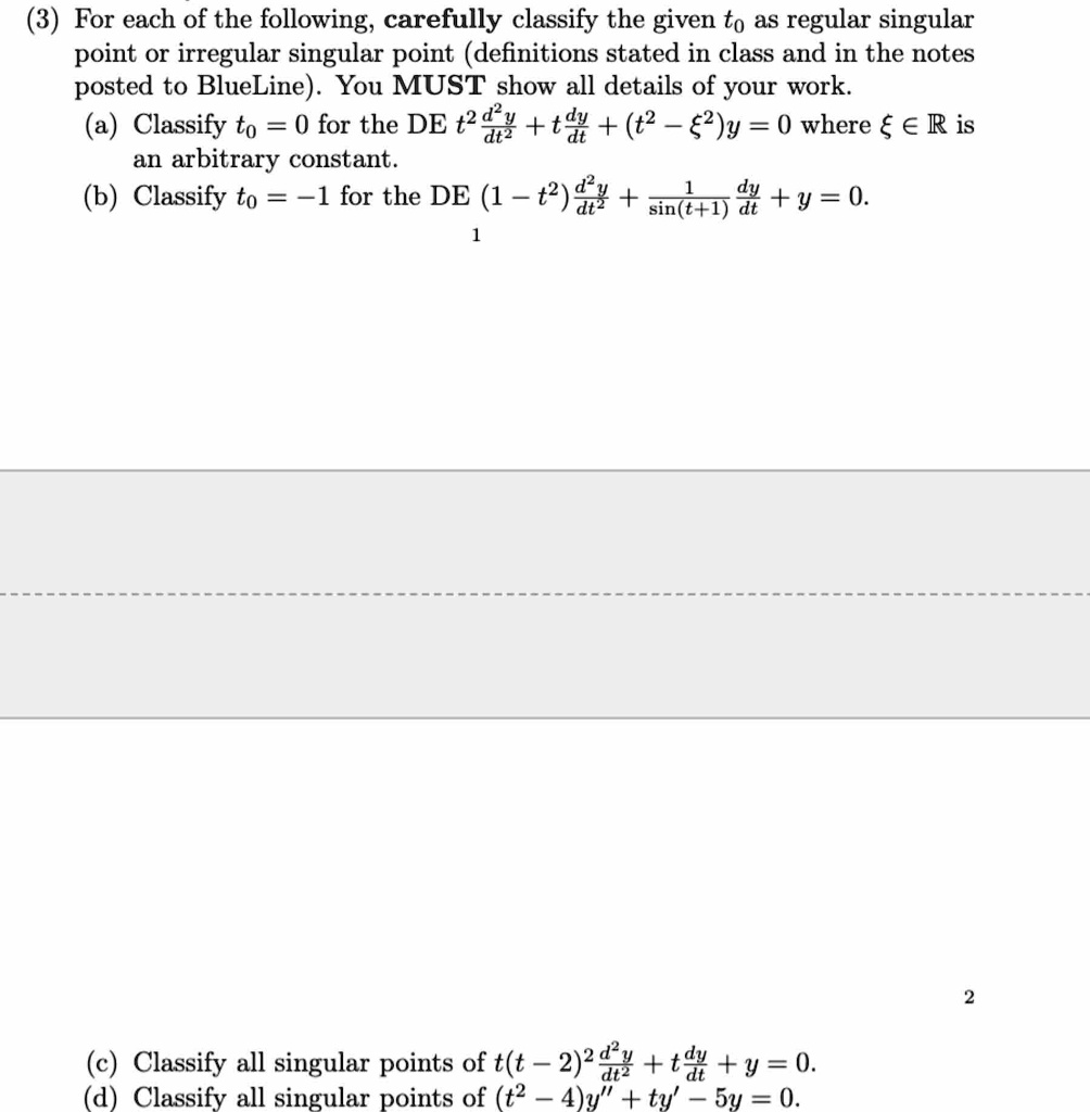 3 for each of the following carefully classify the given t0 as regular ...