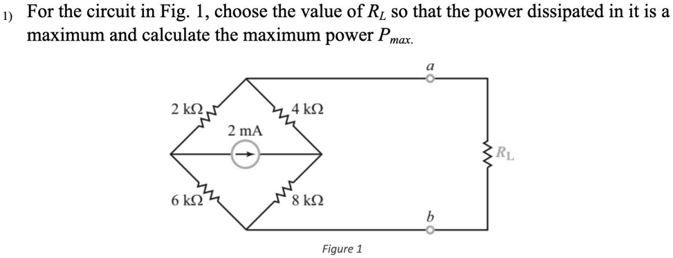 SOLVED: 1) For the circuit in Fig: 1, choose the value of Rz So that the power dissipated in it ...