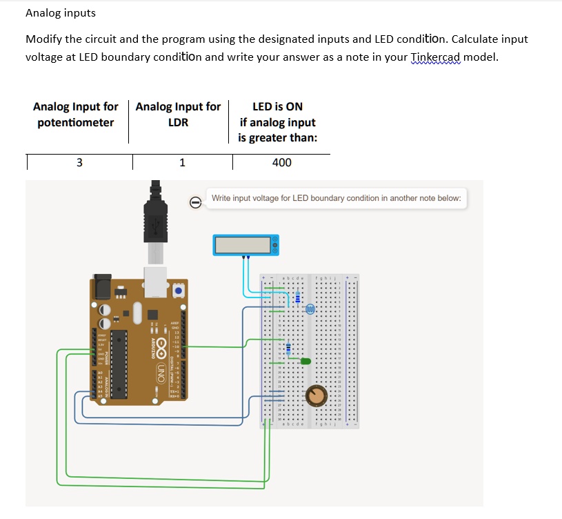 Solved Texts Analog Inputs Modify The Circuit And The Program Using The Designated Inputs And 1959