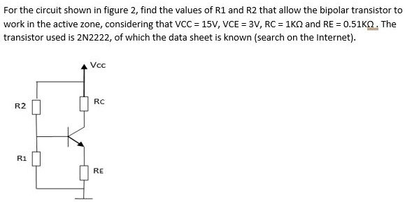 For the circuit shown in figure 2, find the values of R1 and R2 that ...