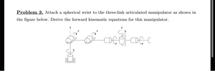 Problem 3. Attach a spherical wrist to the three-link articulated ...