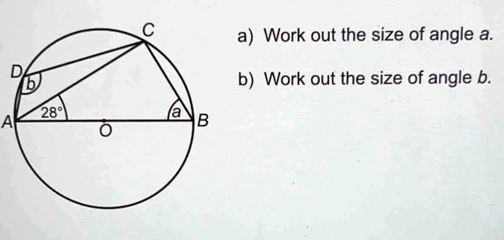 SOLVED: a) Work out the size of angle a. b) Work out the size of angle ...