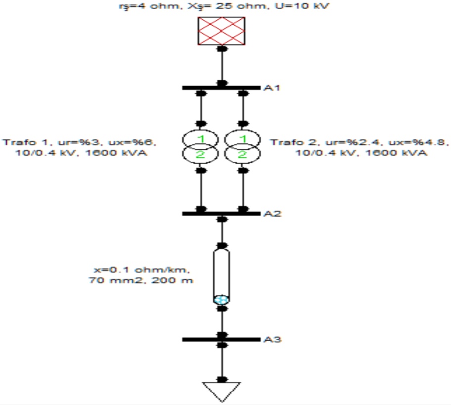 SOLVED: In the system given below: a) Calculate the short circuit current of bus number A3. b ...
