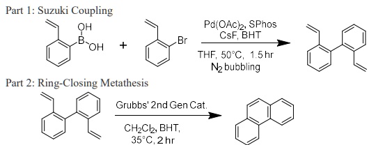 Part 1: Suzuki Coupling Pd(OAc)2, SPhos CsF, BHT THF, 50°C, 1.5 hr N2 ...