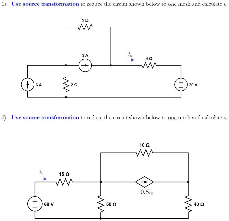 Solved 1 Use Source Transformation To Reduce The Circuit Shown Below