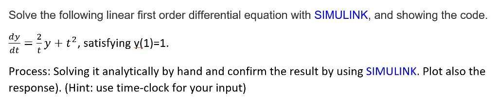 SOLVED: Solve the following linear first-order differential equation ... SOLVED: Solve the following linear first-order differential equation ...