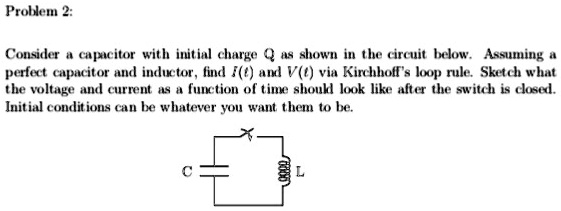 Problem 2: Consider a capacitor with initial charge Q as shown in the ...