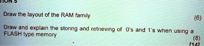 SOLVED: CNOI Draw the layout of the RAM family (6) Draw and explain the storing and retrieving ...
