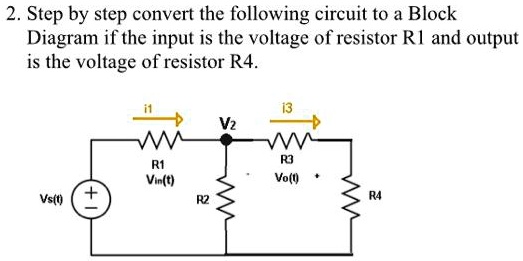 SOLVED: Step by step, convert the following circuit to a Block Diagram ...