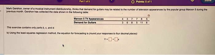 Part 1 of 5 Points: 0 of 1 Jave Mark Gershon, owner of a musical ...