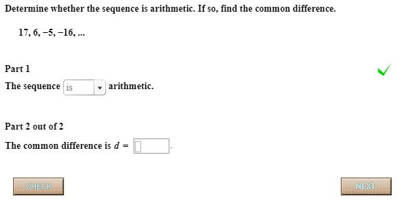 determine whether the sequence is arithmetic if so find the common difference 1763 16 part the ...