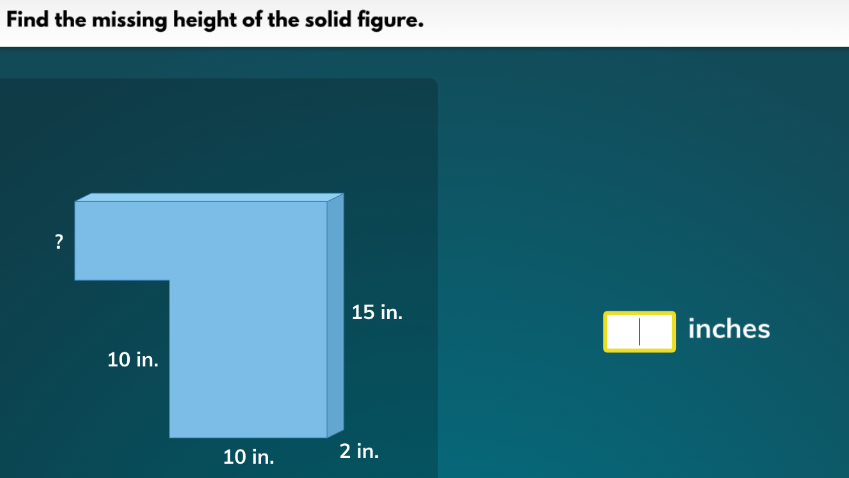 [GET ANSWER] Find the missing height of the solid figure.