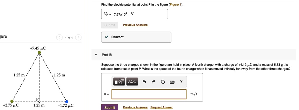 SOLVED:Find the electric potential point the figure (Figure 7.67*104 Submit Previous Answers ...