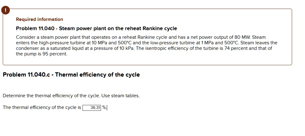 required information problem 11040 steam power plant on the reheat rankine cycle consider a ...