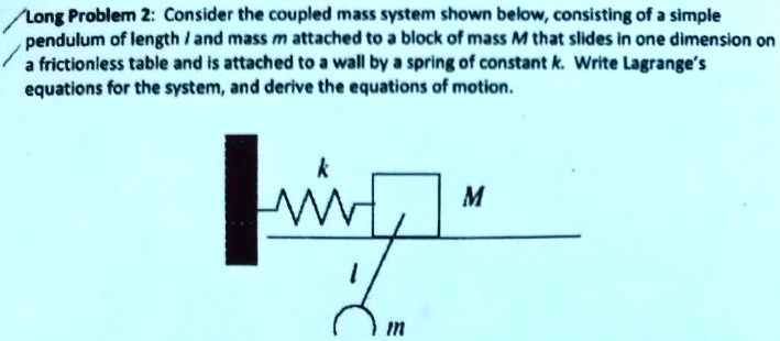 ? Long Problem 2: Consider the coupled mass system shown below, consisting of a simple pendulum ...