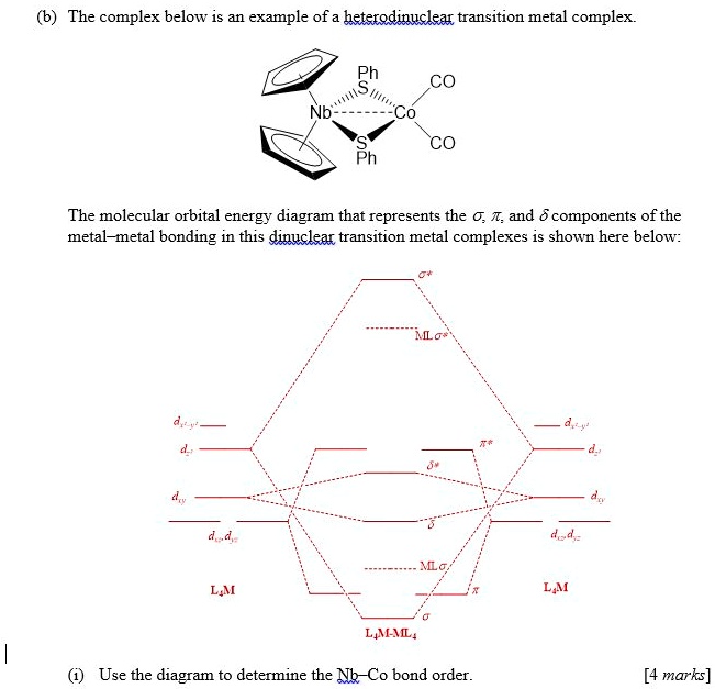 (b) The complex below is an example of a heterodinuclear transition ...
